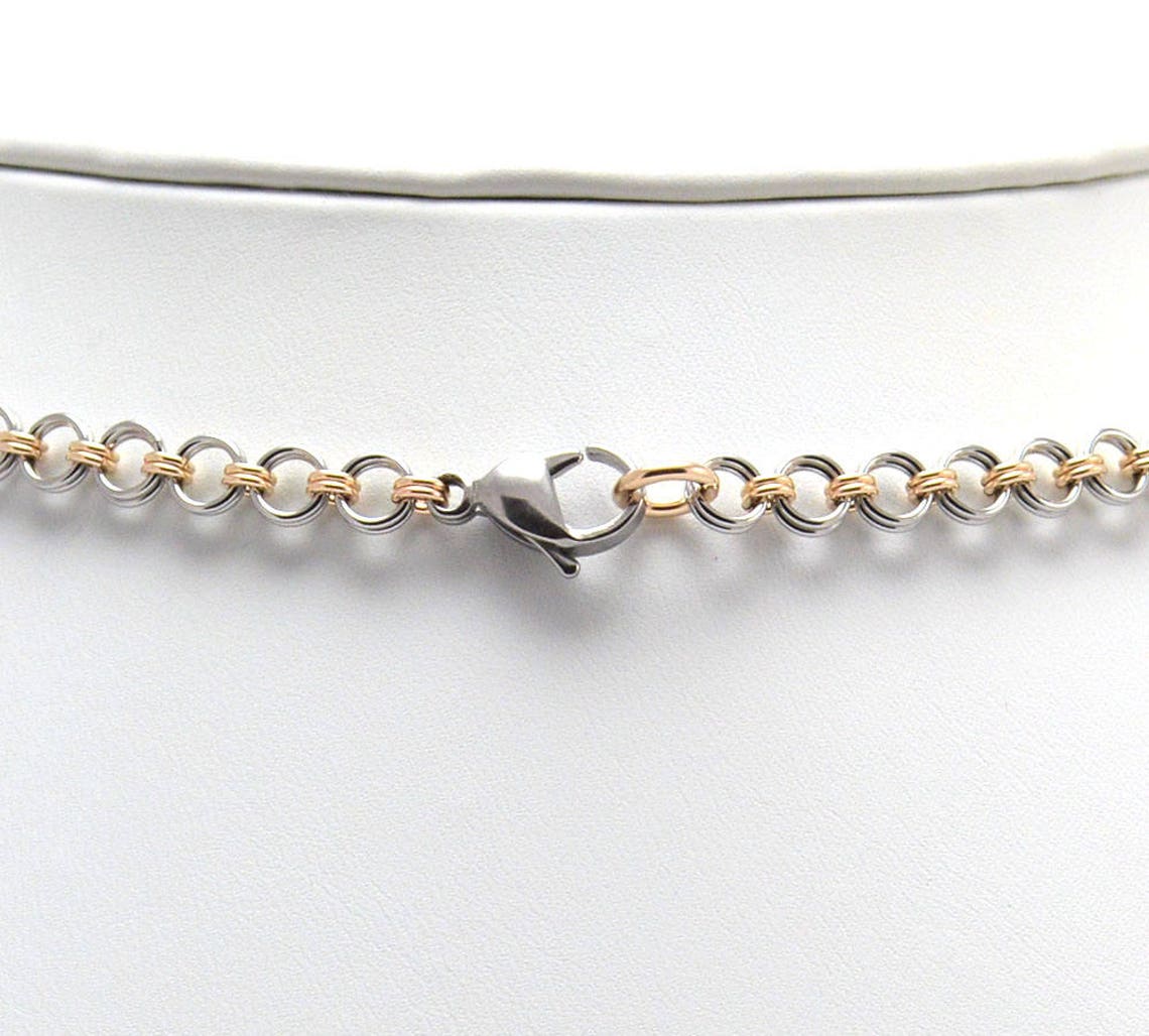 Japanese Lace Necklace in Gold Fill and Stainless Steel - Etsy