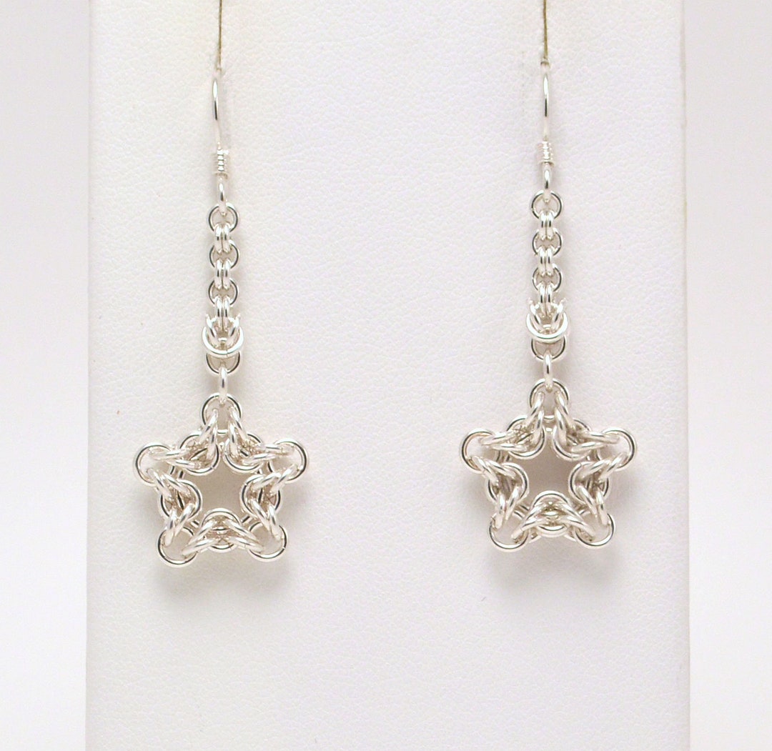 Byzantine Star Earrings in Sterling Silver - Etsy