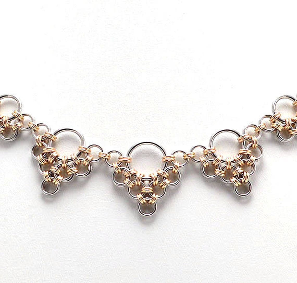 Japanese Lace Necklace in Gold Fill and Stainless Steel - Etsy