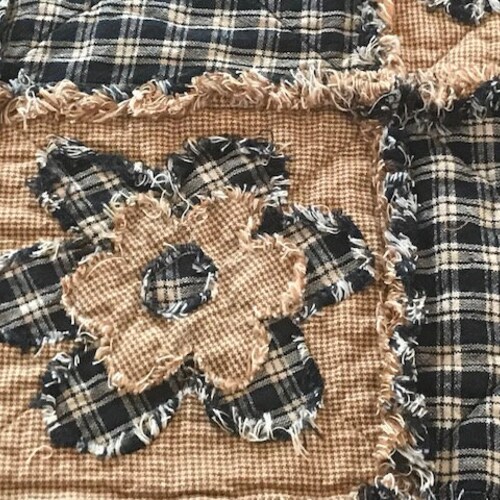 Primitive Rag Table Runner Black and Tan - Etsy