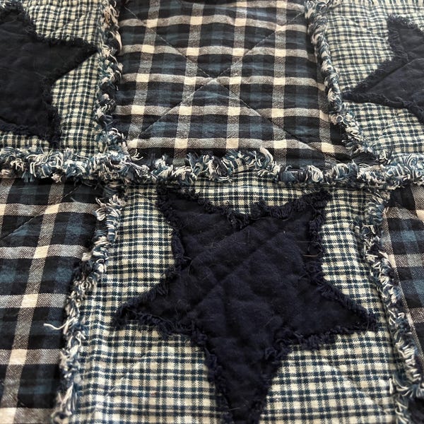 Primitive Rag Quilt - Etsy