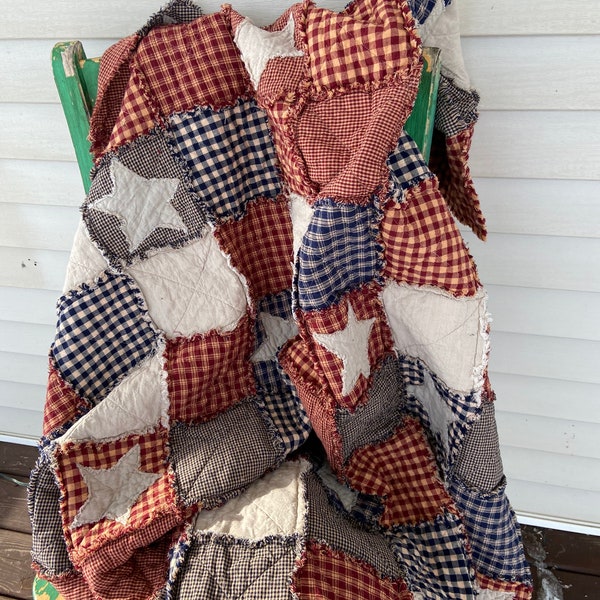 Patchwork Rag Quilt - Etsy