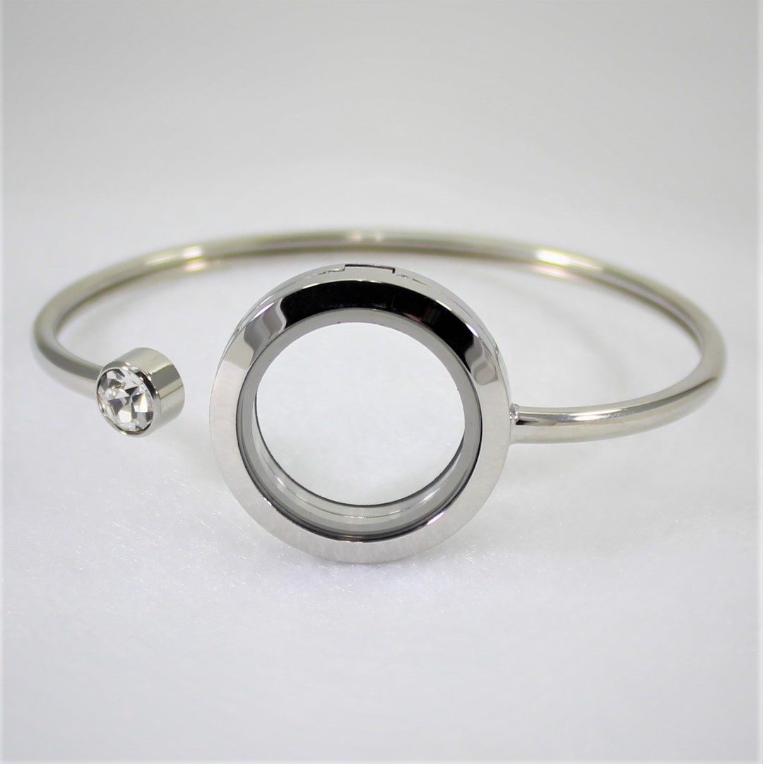 25mm Floating Locket Bangle Bracelet / Glass Locket / Memory Locket ...