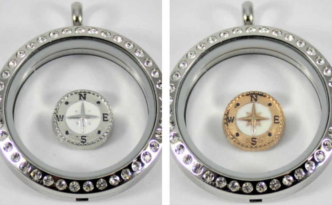 Compass Floating Charm for Glass Locket - Etsy