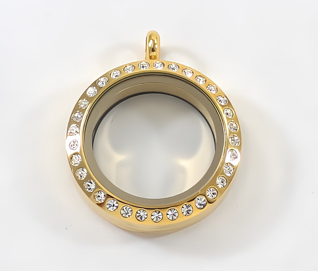 25mm Floating Locket / Glass Locket / Memory Locket Pendant Stainless ...