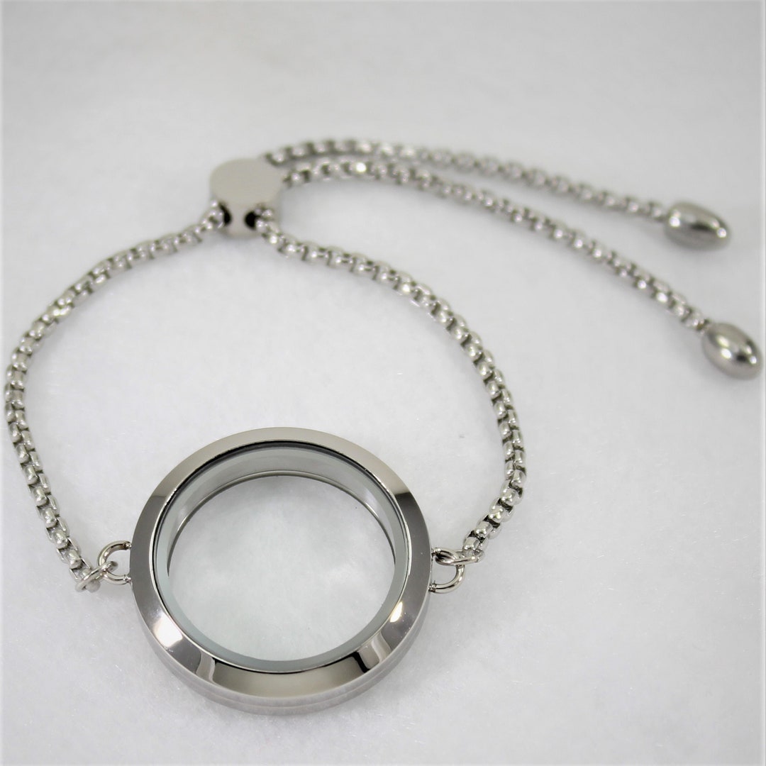 30mm Adjustable Floating Locket Bracelet / Glass Locket / Memory Locket ...