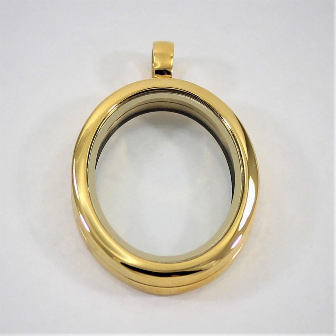 Floating Locket / Glass Locket / Memory Locket Pendant Stainless Steel ...