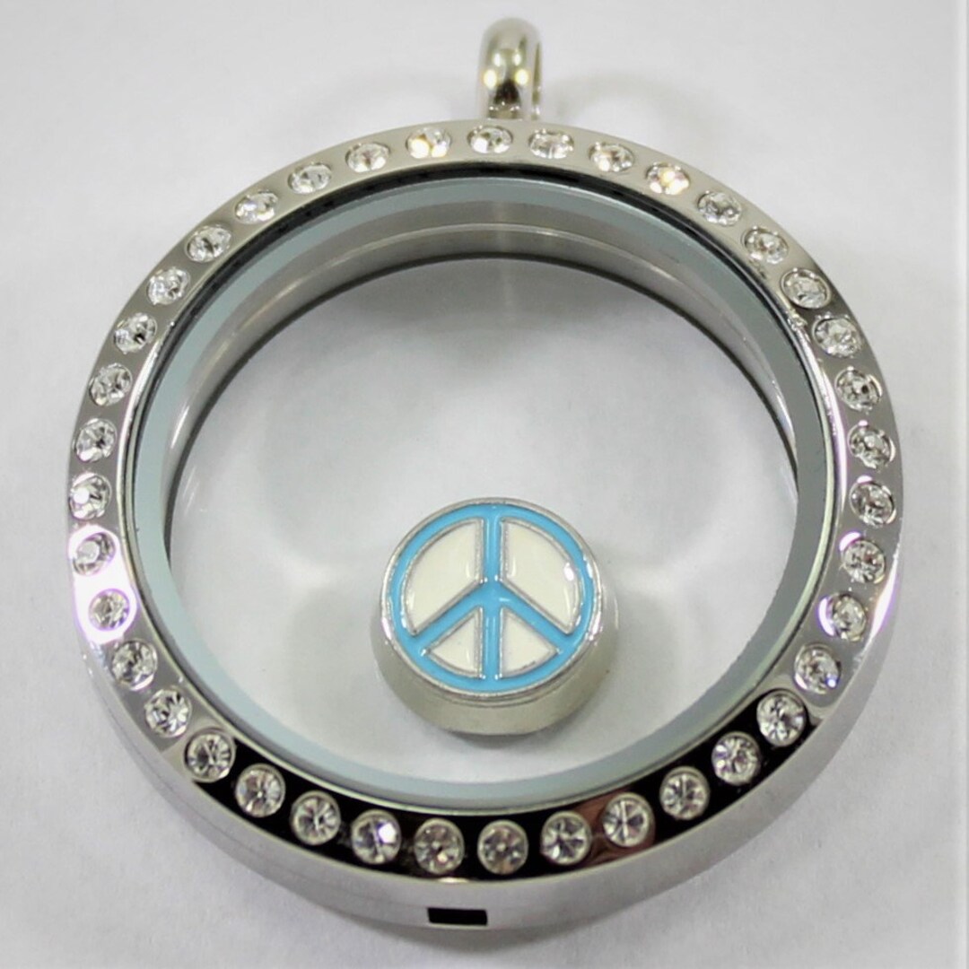 Peace Sign Floating Charm for Glass Locket - Etsy