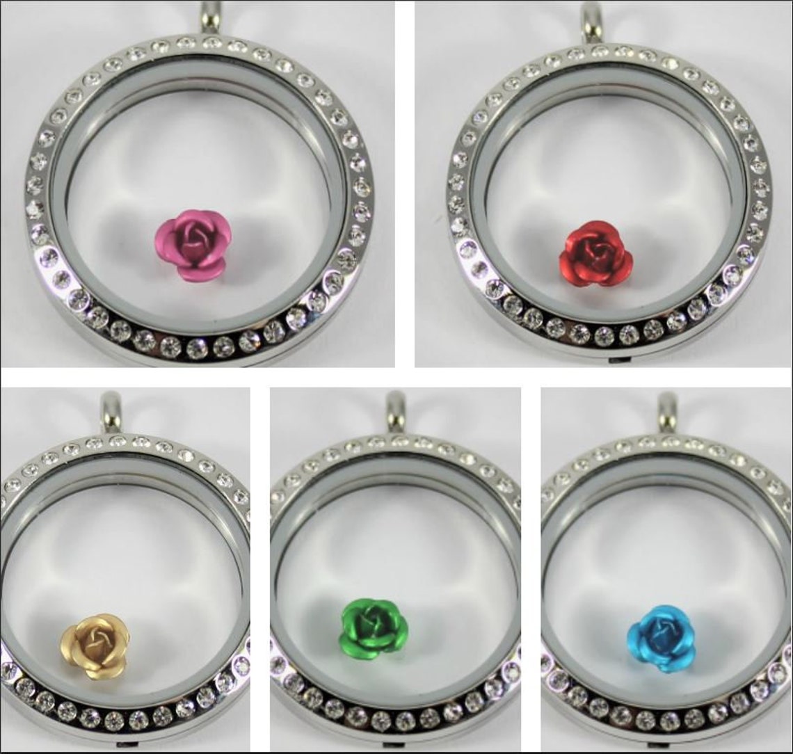 Rose Floating Charm for Glass Locket - Etsy