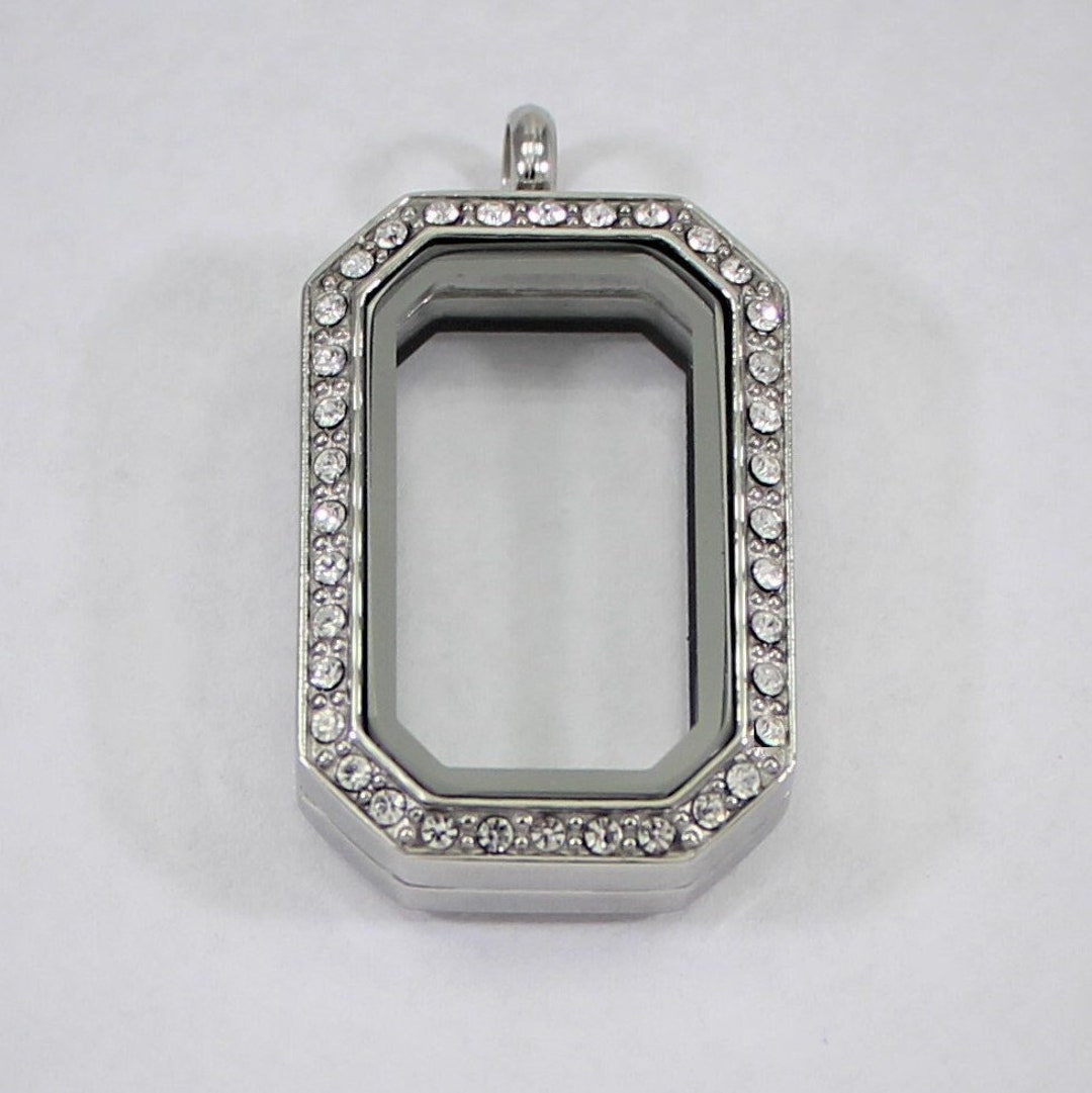 Floating Locket / Glass Locket / Memory Locket Pendant Stainless Steel ...