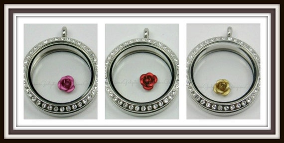 Rose Floating Charm for Glass locket | Etsy