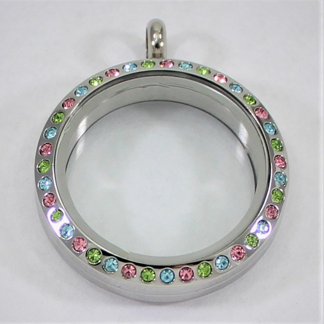 30mm Floating Locket / Glass Locket / Memory Locket Pendant Stainless ...
