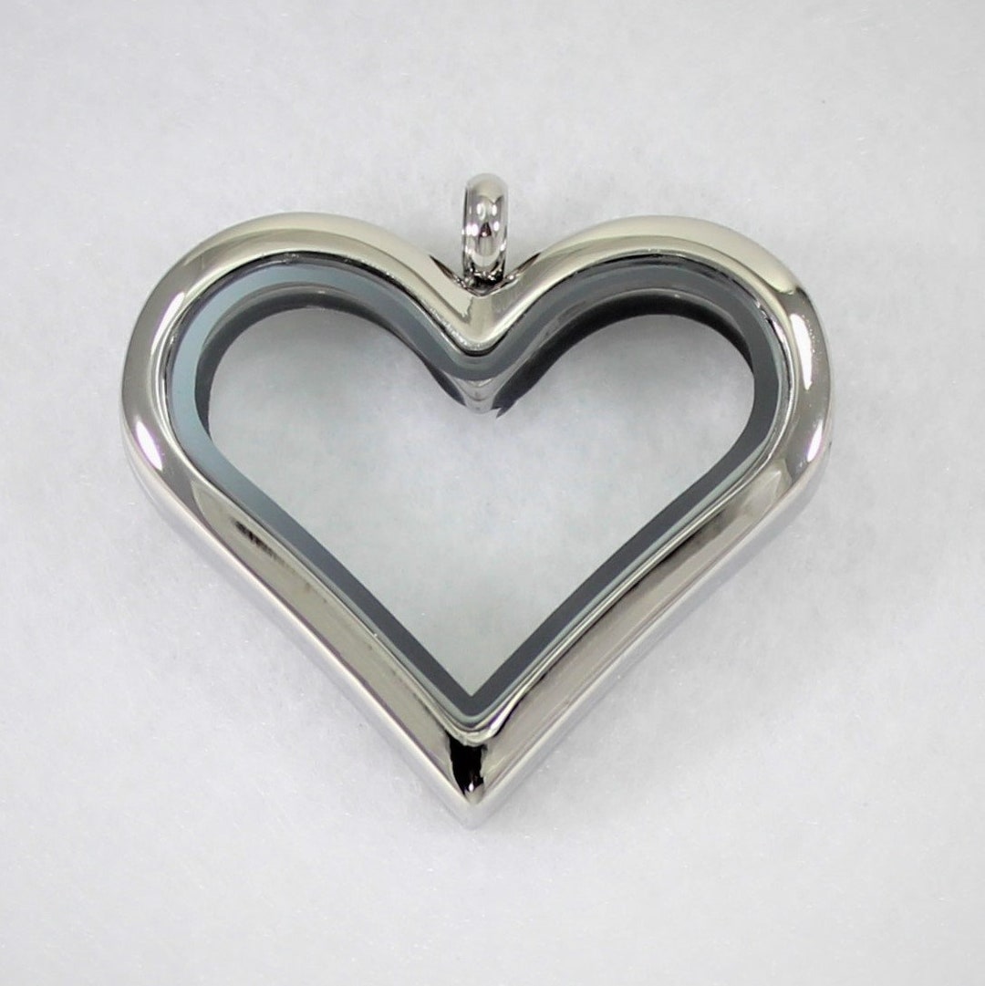 Floating Locket / Glass Locket / Memory Locket Pendant Stainless Steel ...