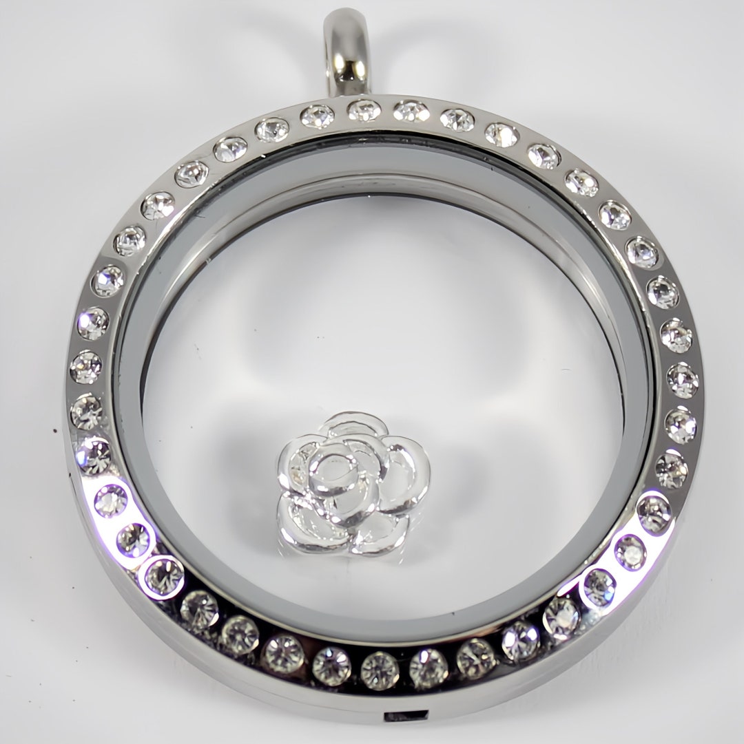 Rose Floating Charm for Glass Locket - Etsy