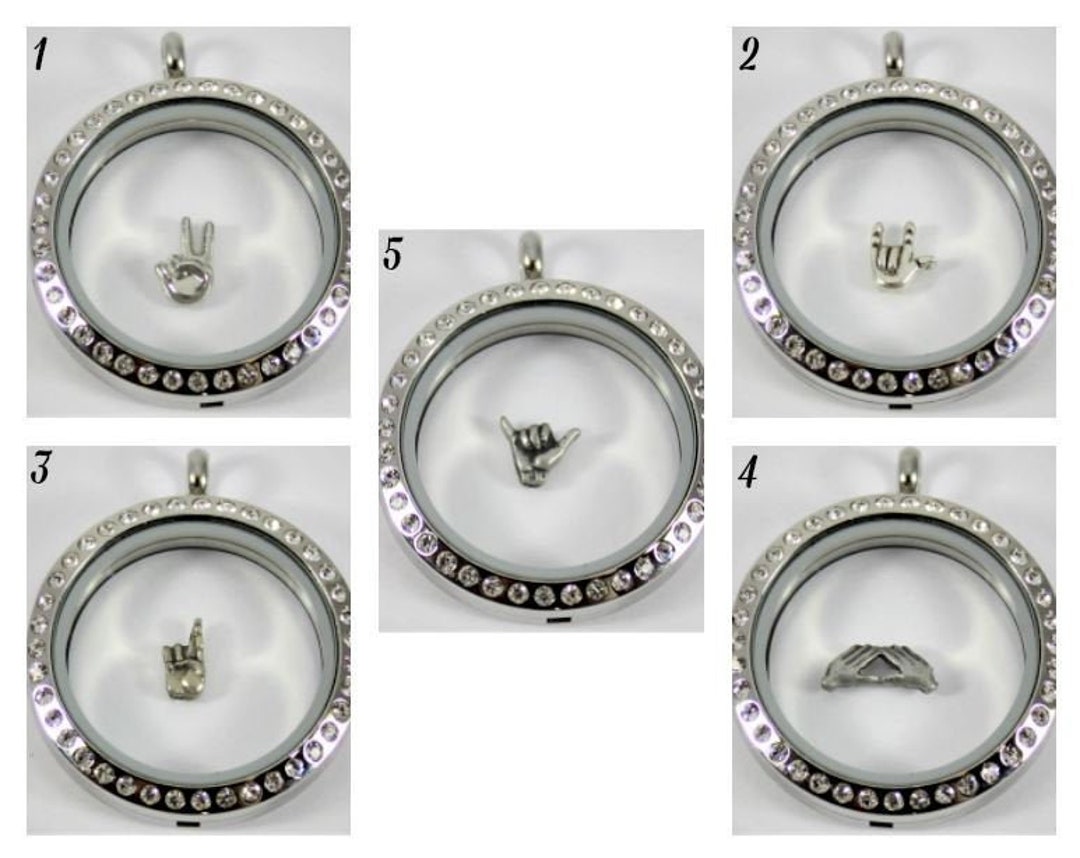 Hand Signs Floating Charm for Glass Locket - Etsy