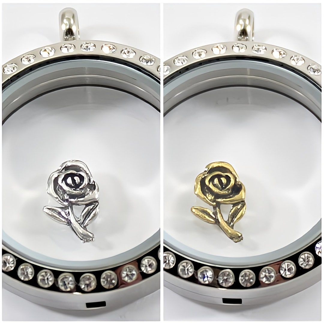 Rose Floating Charm for Glass Locket - Etsy