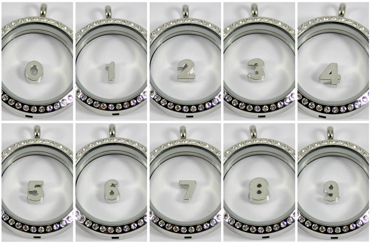 Number Floating Charm for Glass Locket - Etsy