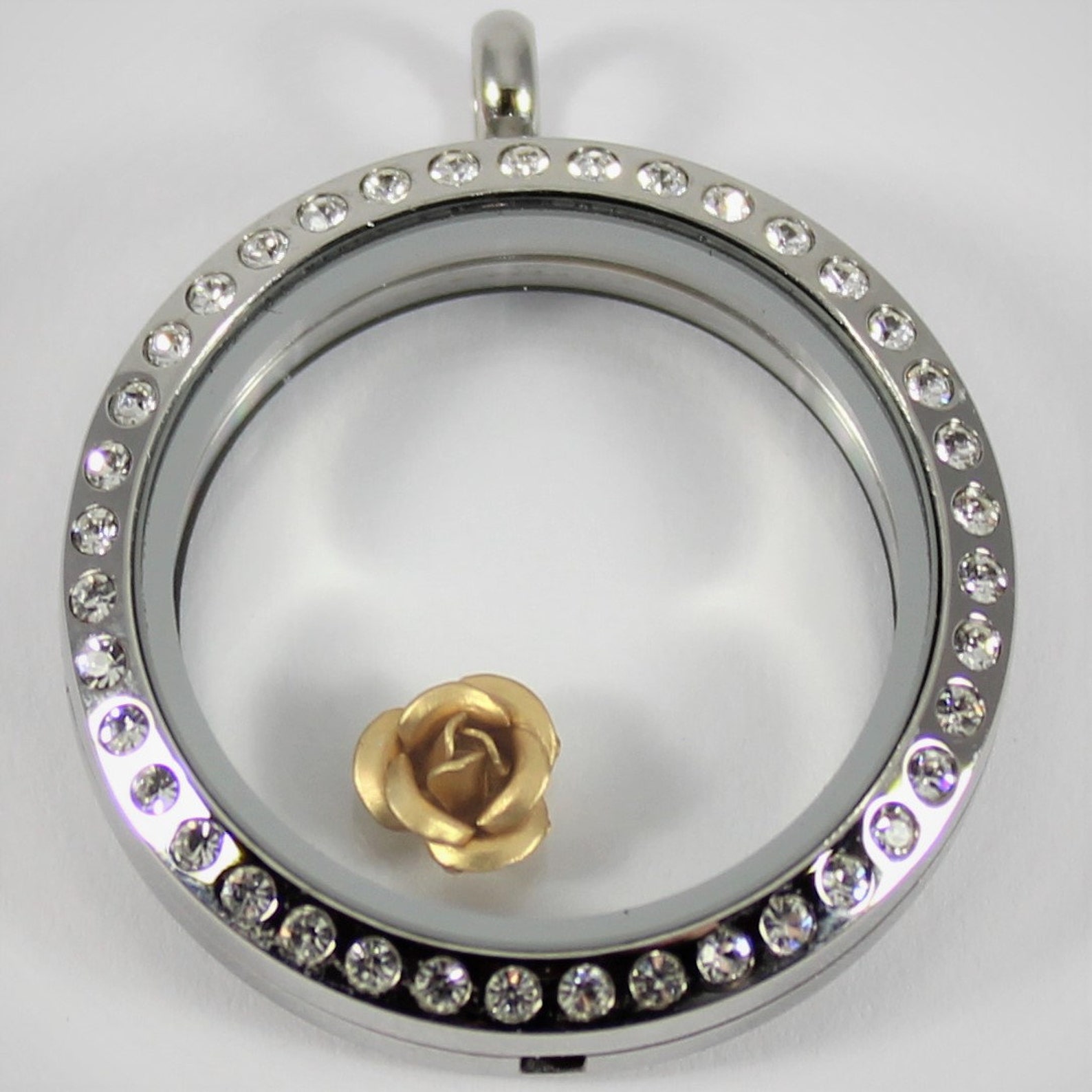 Rose Floating Charm for Glass Locket - Etsy