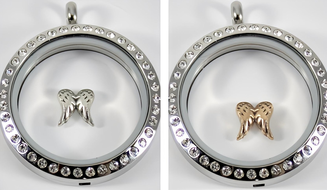 Angel Wings Floating Charm for Glass Locket / Floating Locket / Memory ...