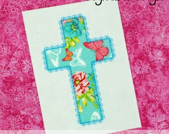 Machine Embroidery Design Applique Cross With Circle INSTANT - Etsy