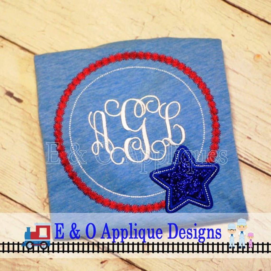 Star Monogram Frame Circle Embroidery Design Monogram Frame - Etsy