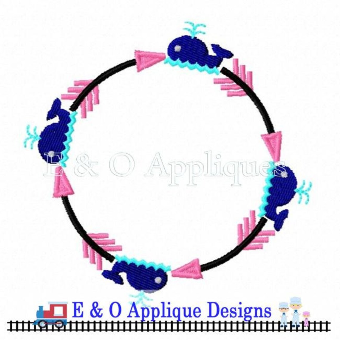 Arrow Whale Monogram Machine Embroidery Design Tribal - Etsy