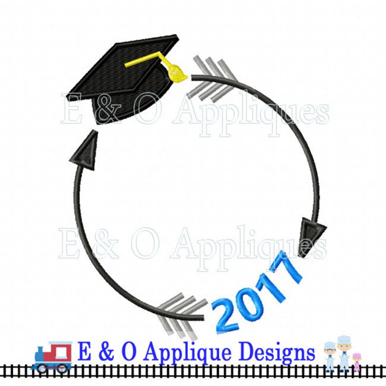 Arrow Graduation Cap Monogram Frame Embroidery Design - Etsy