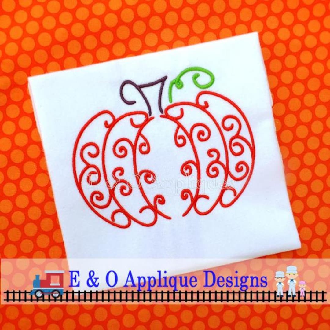 Pumpkin Embroidery Design- Fall Machine Embroidery Design- Halloween ...