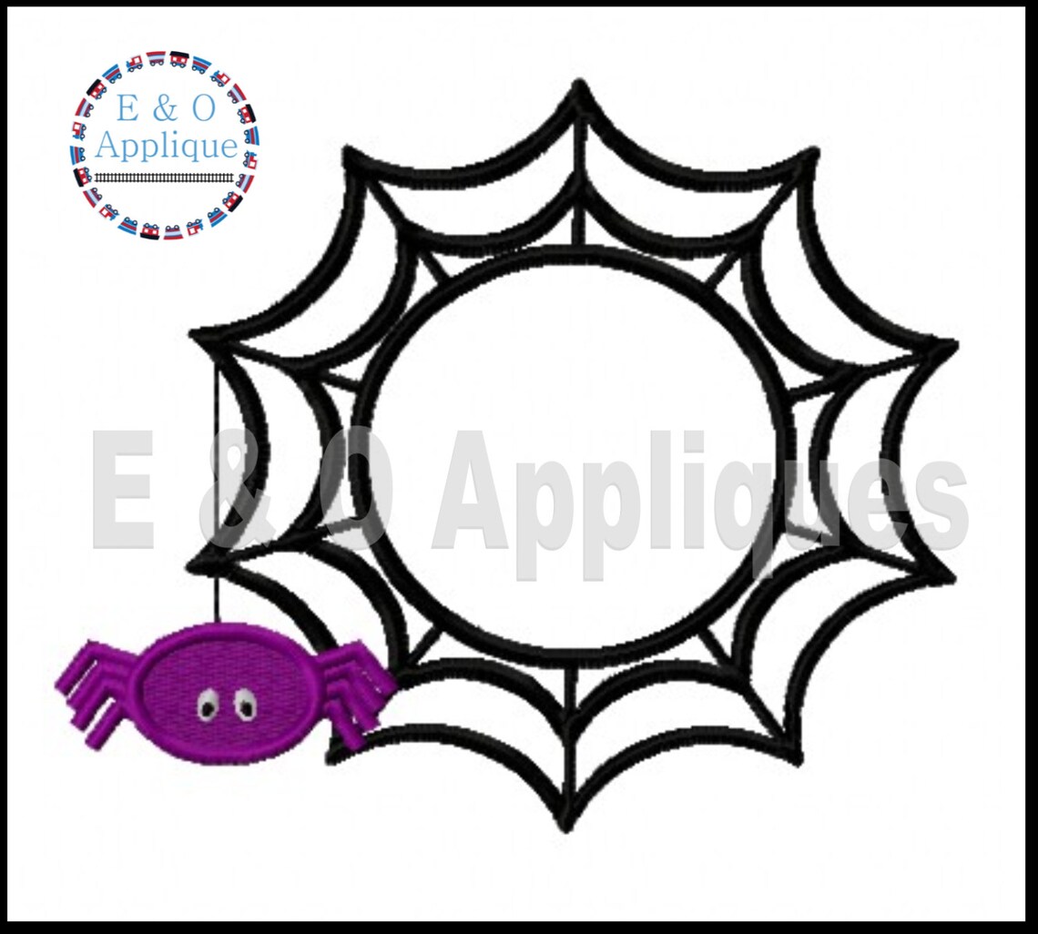 Spiderweb Monogram Embroidery Design Halloween Embroidery - Etsy
