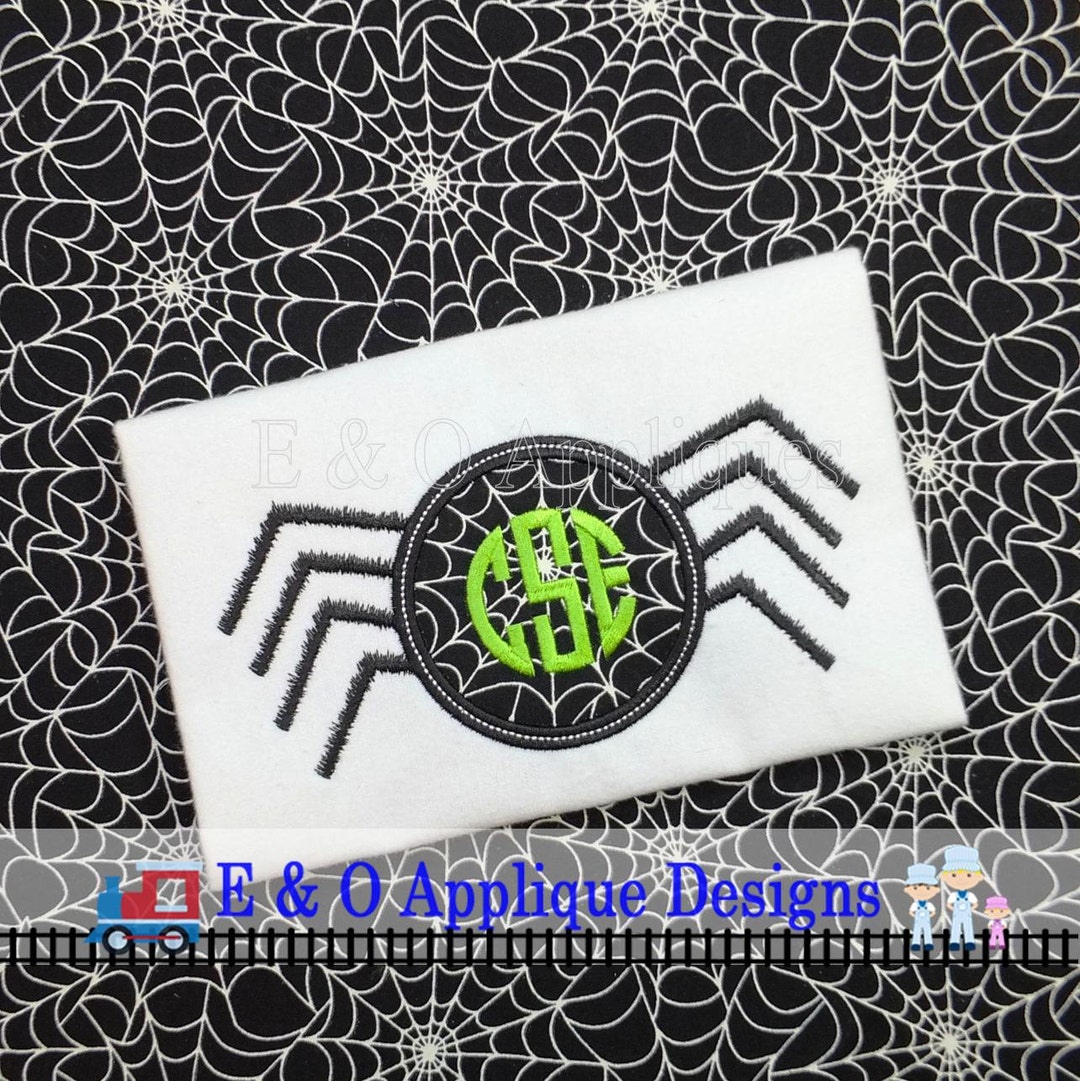 Spider Monogram Applique Design - Halloween Digital Embroidery Design ...