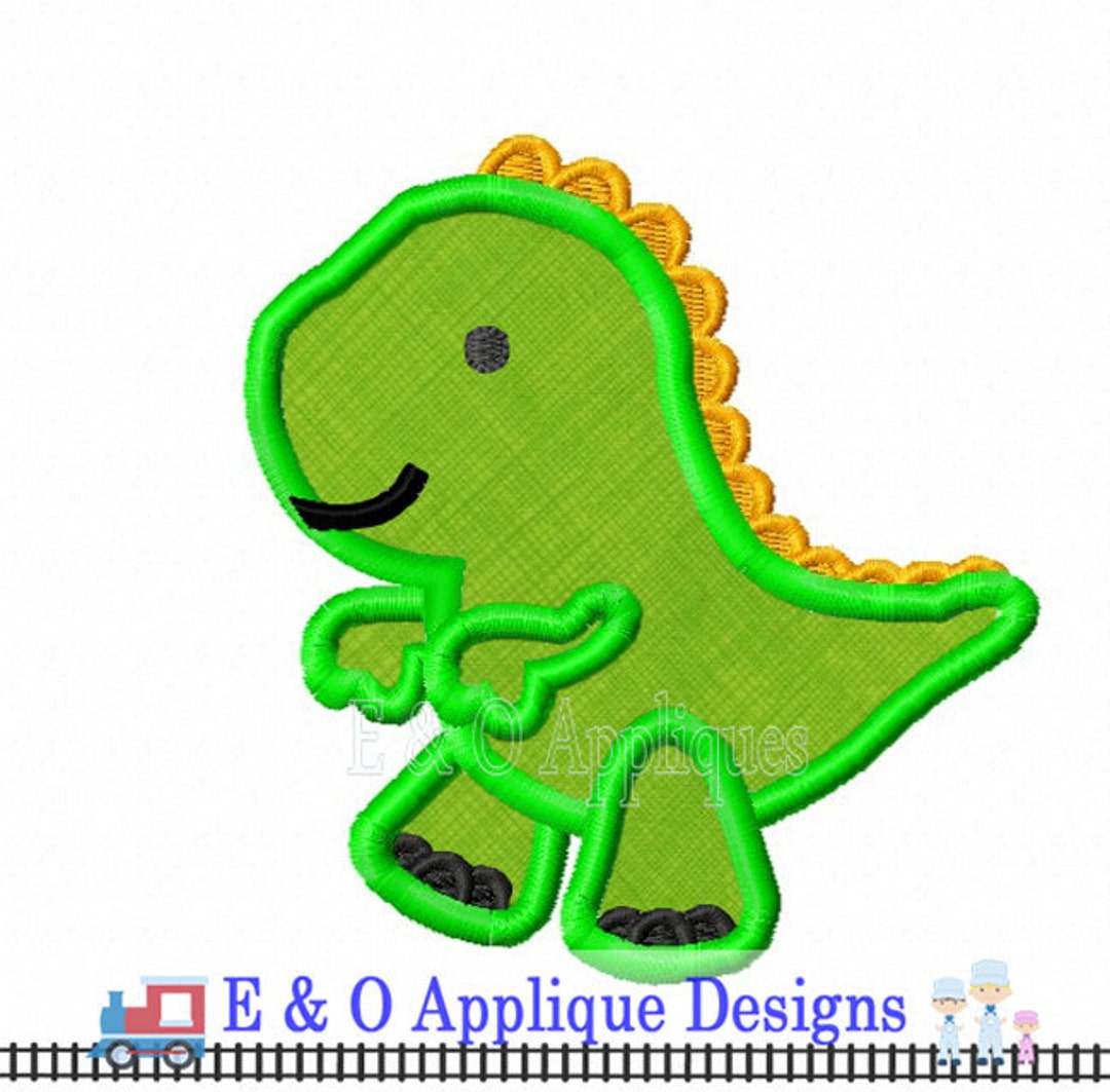 Dinosaur Applique Design - Dinosaur Embroidery Design - T-rex Applique ...