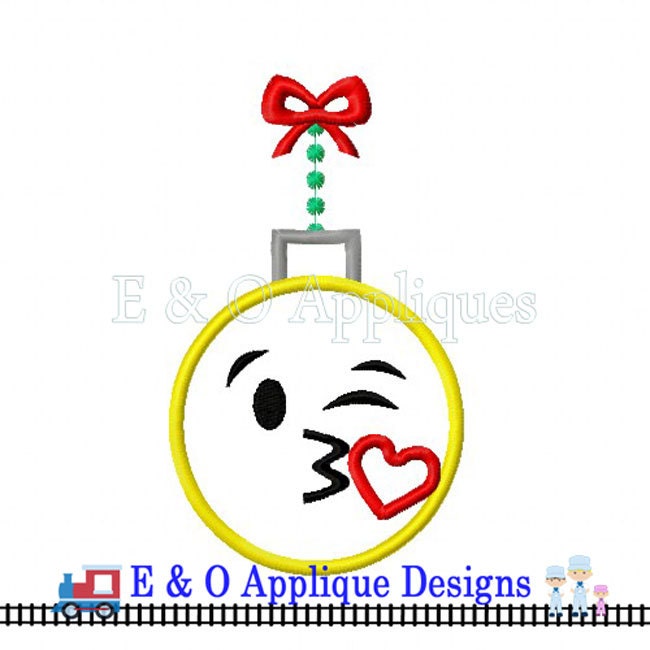 Emoji Christmas Ornament Applique Design Christmas | Etsy