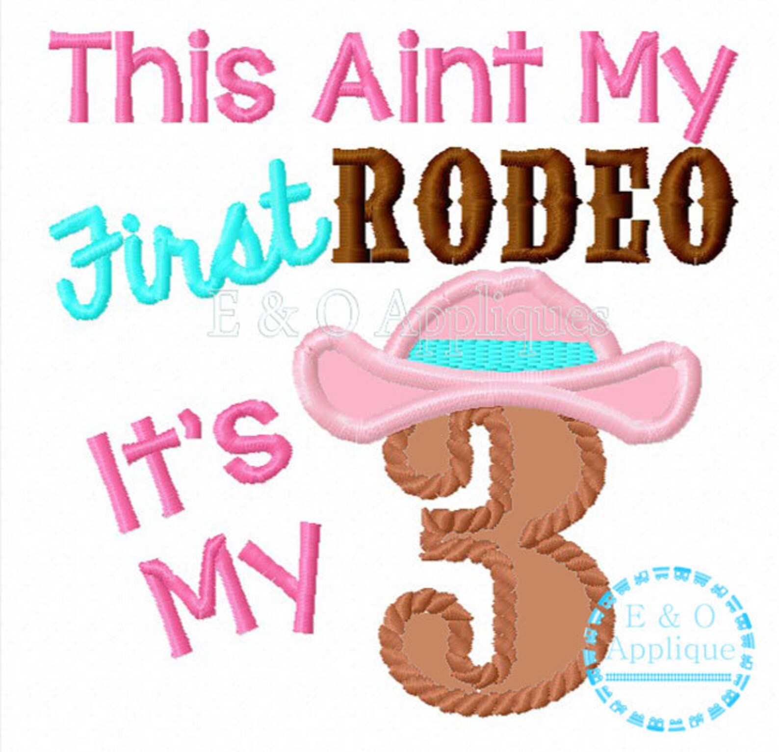 This Aint My First Rodeo It's My 3rd Applique Cowboy - Etsy