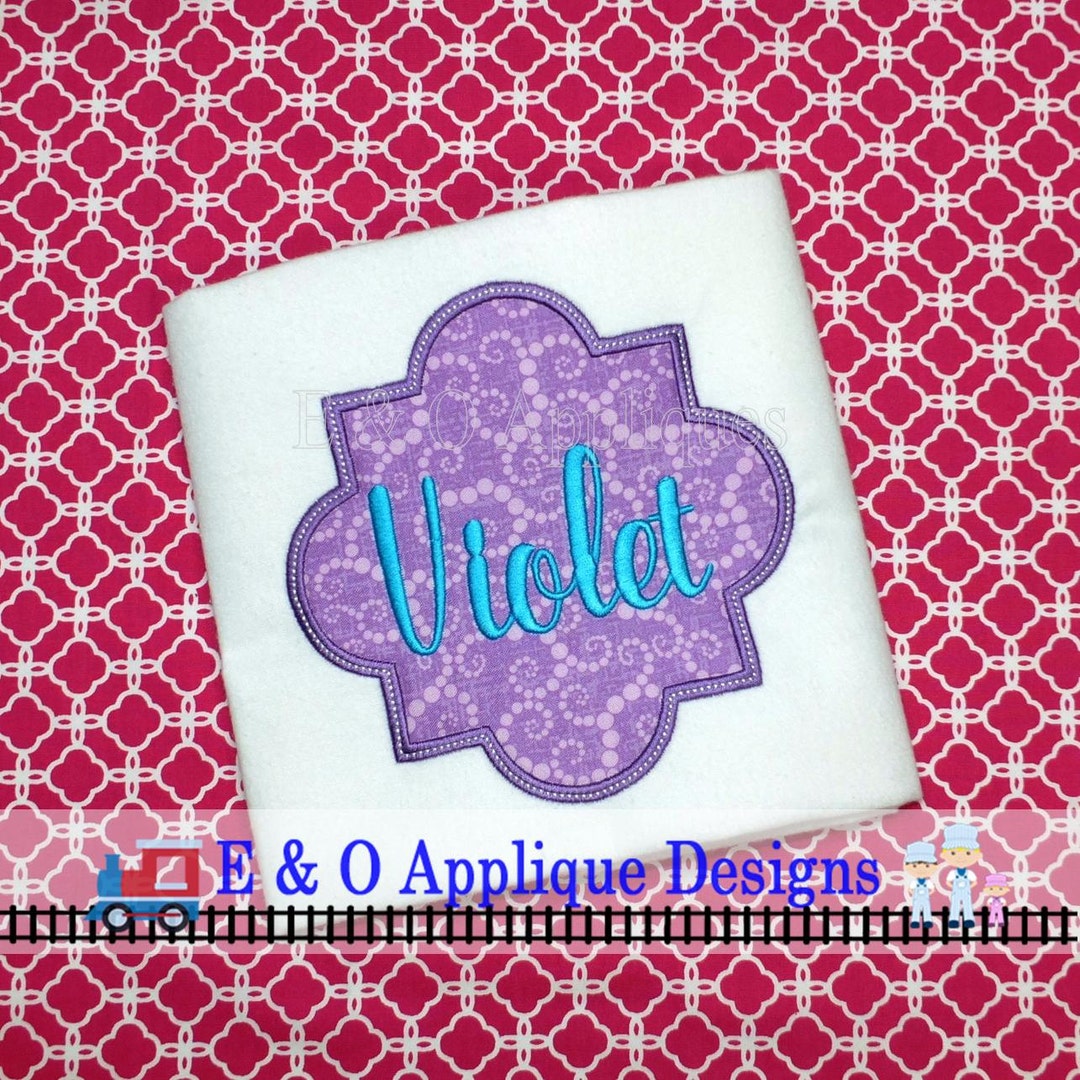 Applique Frame Digital Design - 7 Sizes Included - Quatrefoil Monogram ...