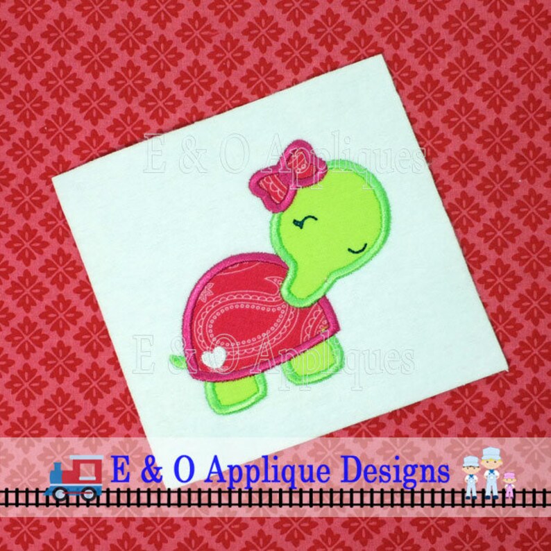 Turtle Girl Applique Design - Turtle Embroidery Design - Turtle ...