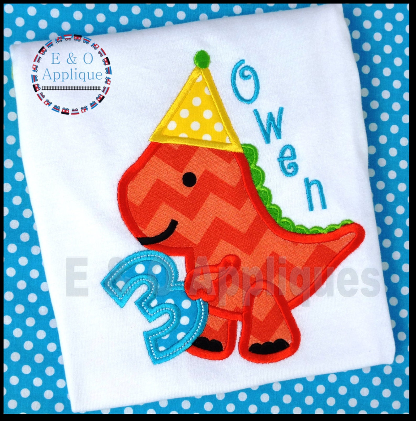 Dino Birthday Applique Set - Dino 1st Birthday Applique - Dino 2nd ...