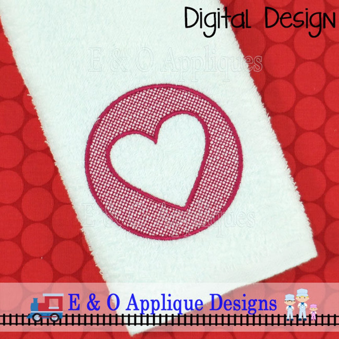 Embossed Heart Embroidery Design - Valentine's Day Embroidery Design ...