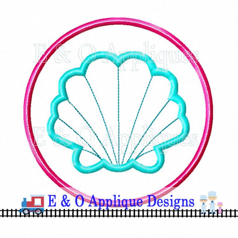 Seashell Circle Applique Design Seashell Applique Design - Etsy