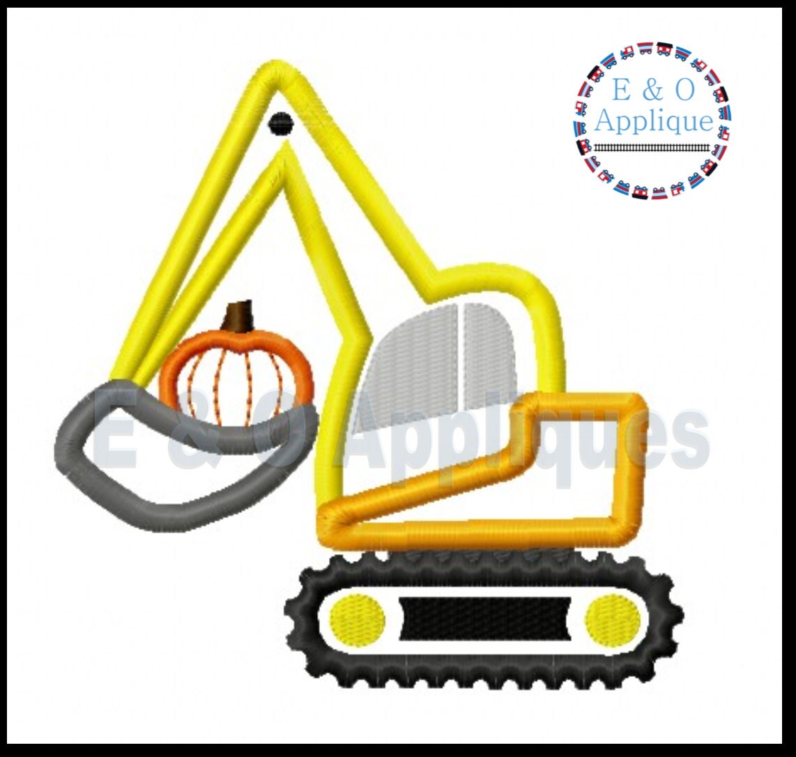 Construction Applique Design Digger Embroidery Design - Etsy