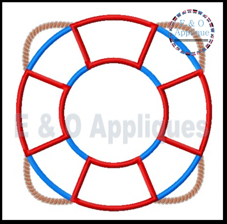 Life Ring Monogram Machine Embroidery Design Nautical - Etsy