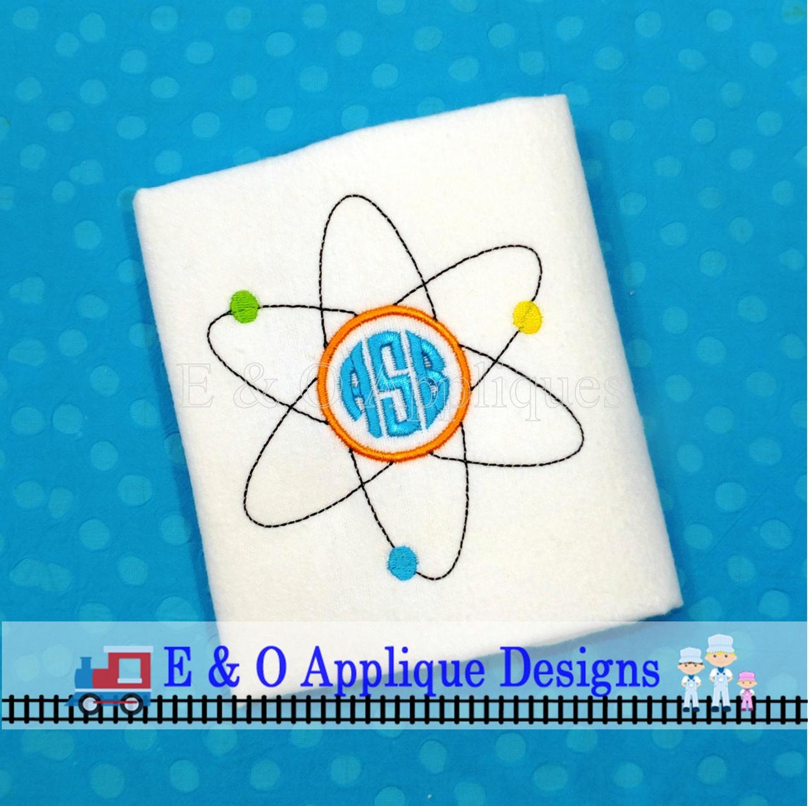 Back to School Atom Monogram Embroidery Design Instant Embroidery File ...
