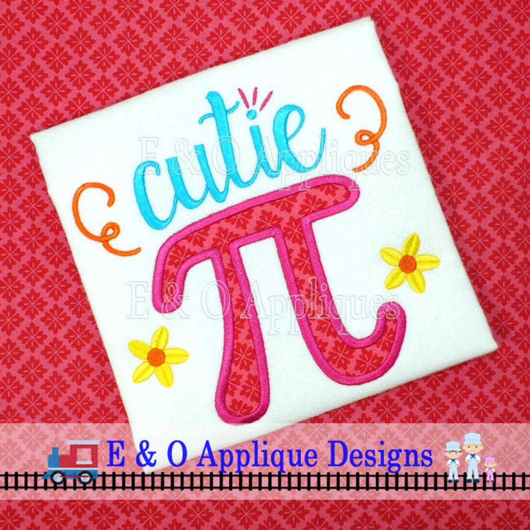 Cutie Pi Applique Design - Back to School Applique Embroidery Design ...