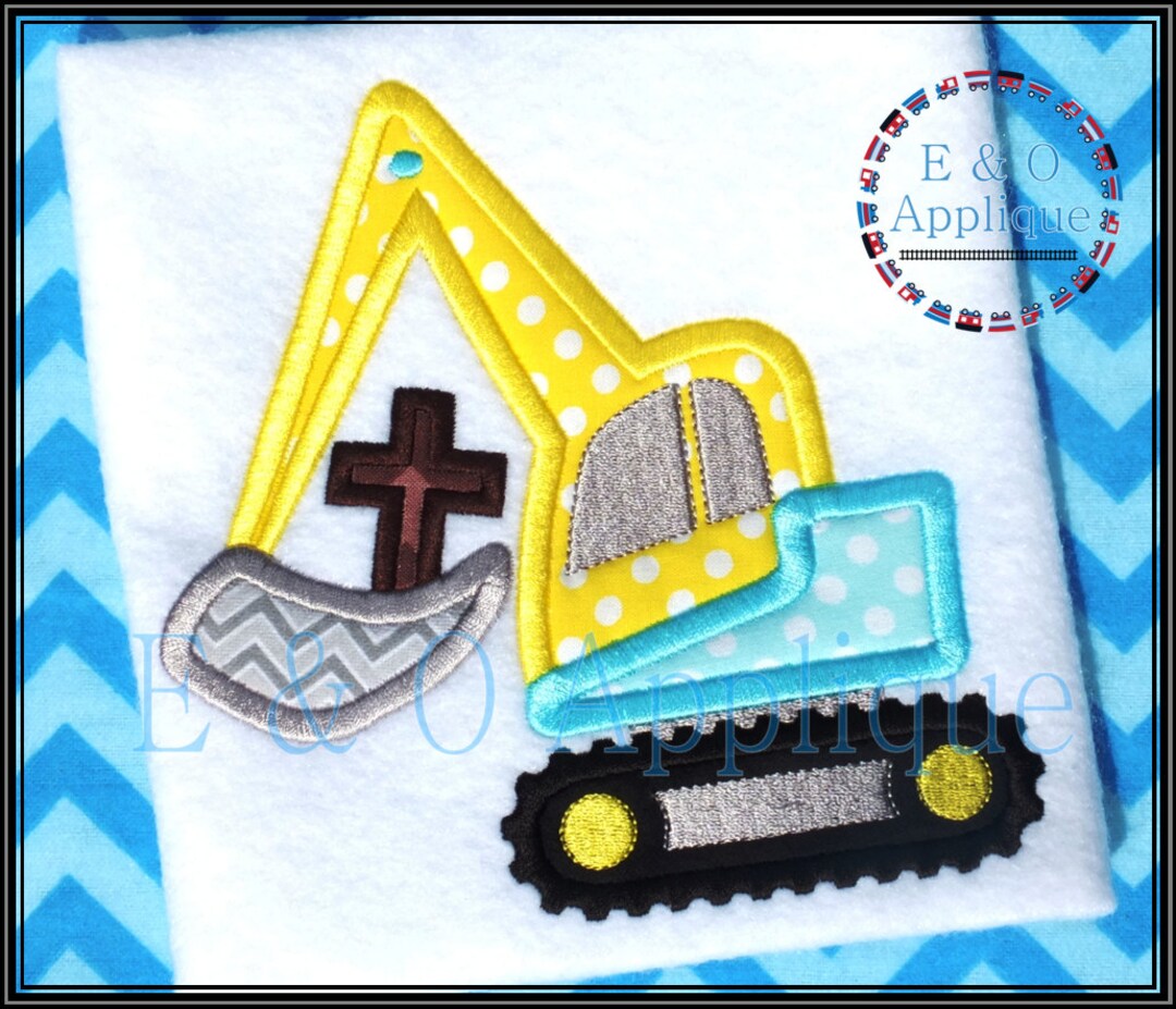 Digger Easter Cross Applique Design - Easter Applique Design - Digger ...