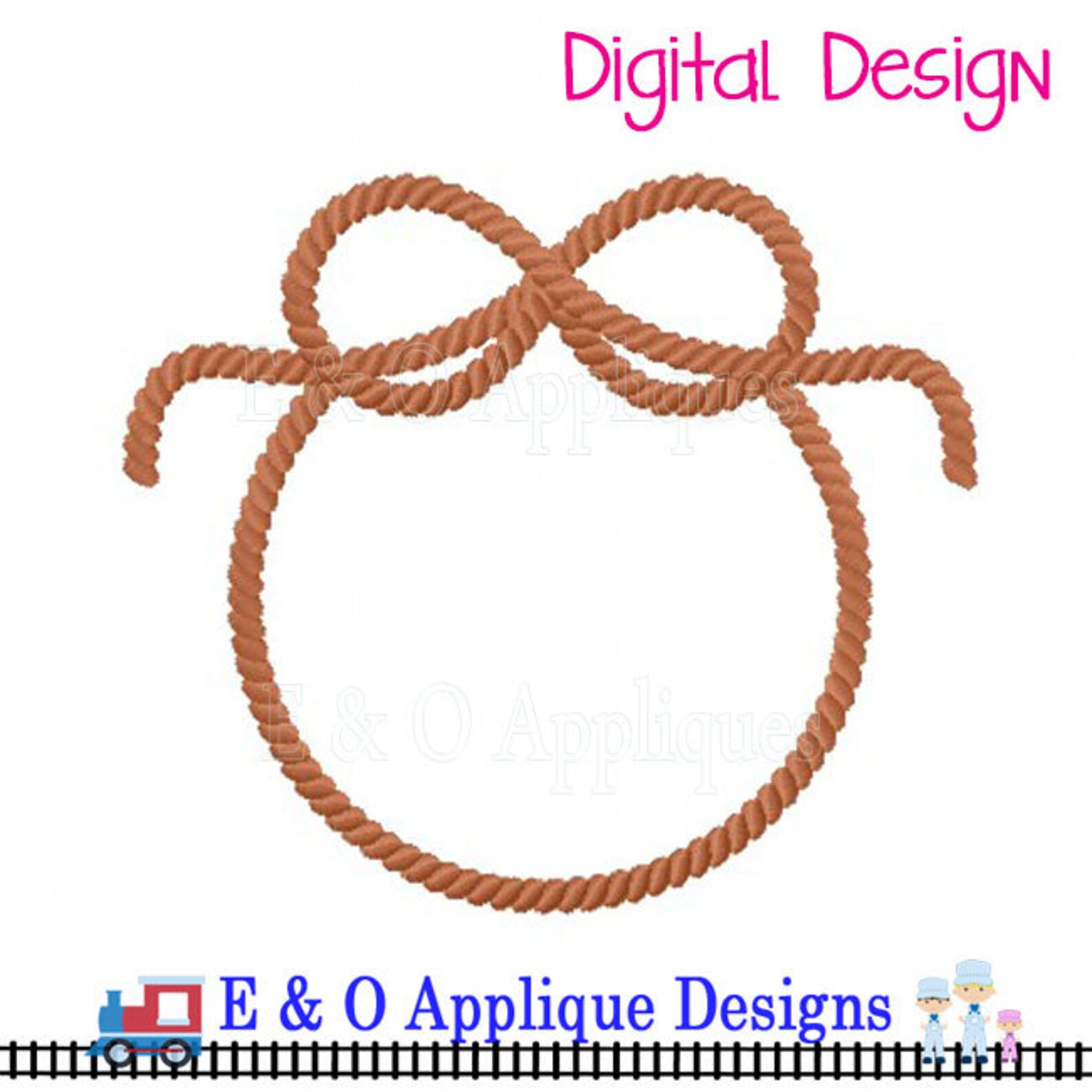 Rope Knot Monogram Machine Applique Digital Design - Etsy
