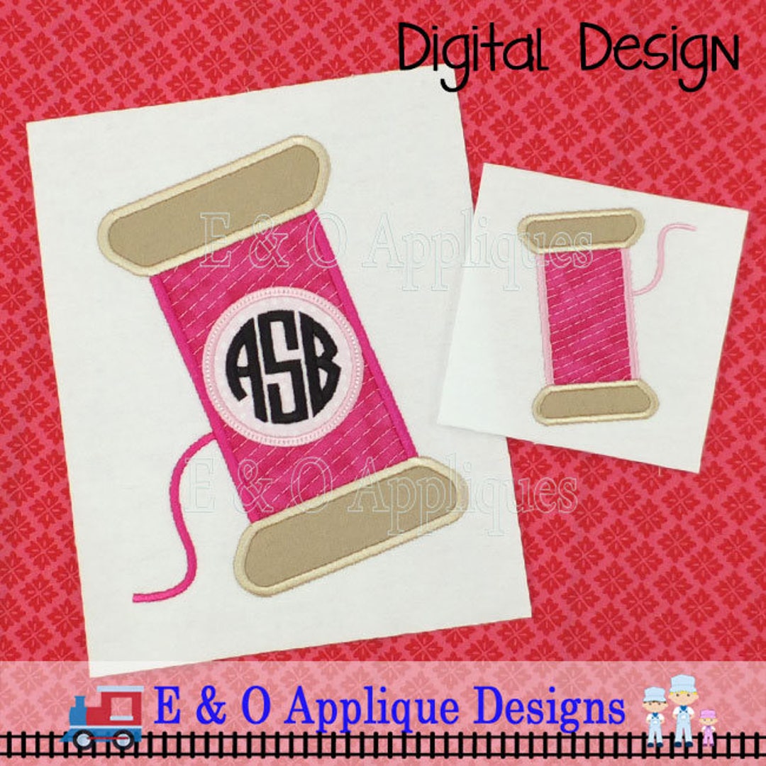 Sewing Thread Monogram Applique Design - Sewing Embroidery Design ...