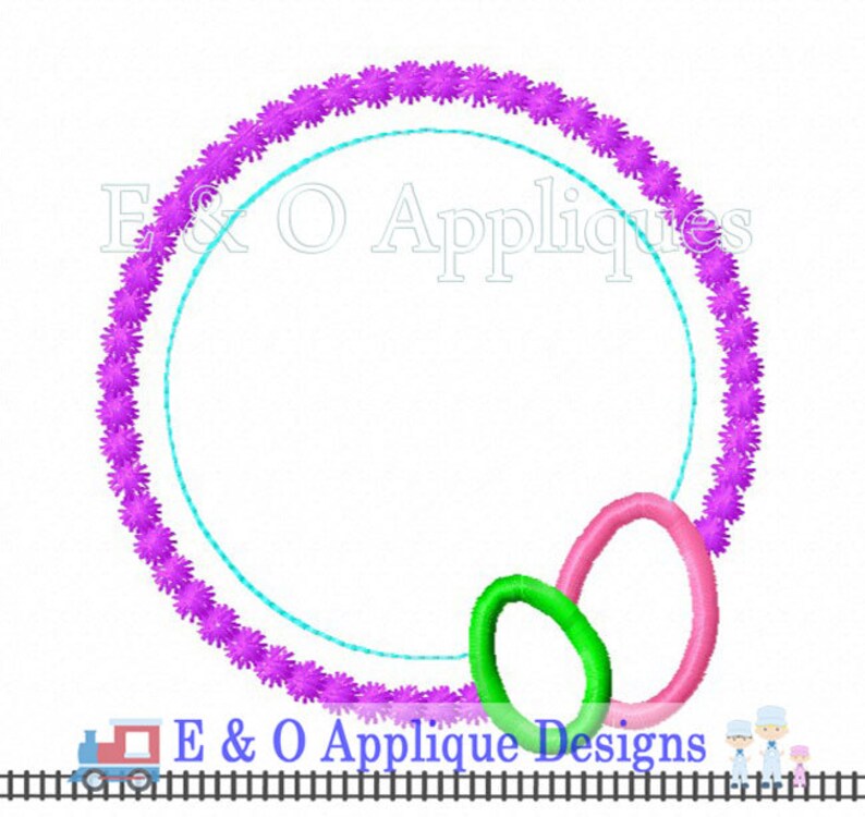 Easter Eggs Monogram Frame Embroidery Design Easter Monogram | Etsy