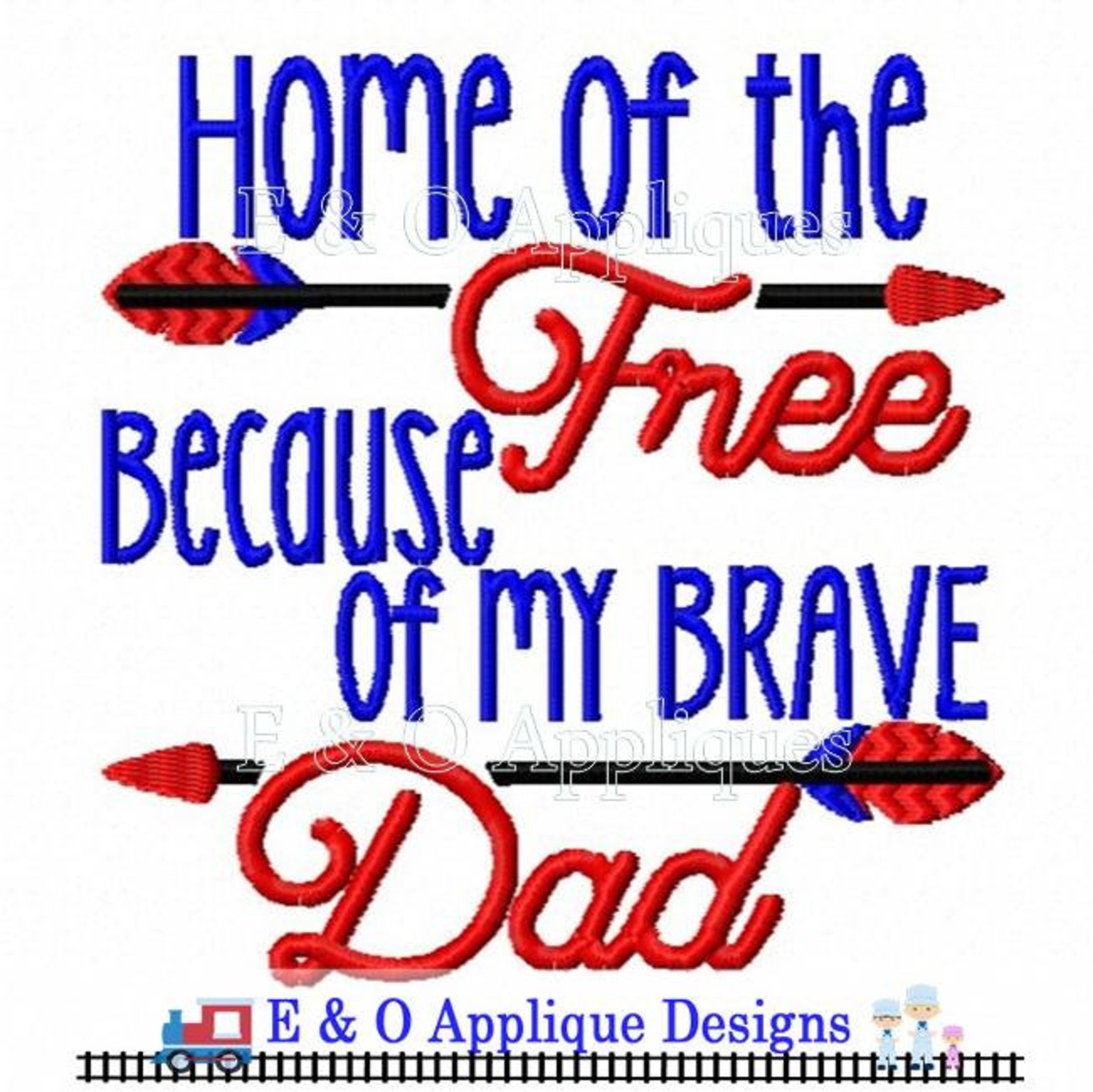 Home of the Free Because of My Brave Dad Arrow Digital - Etsy