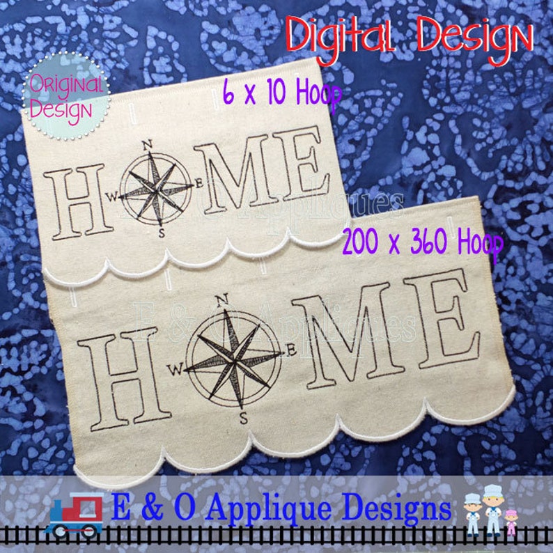 In the Hoop Table Runner Embroidery Design - Home Nautical Embroidery ...