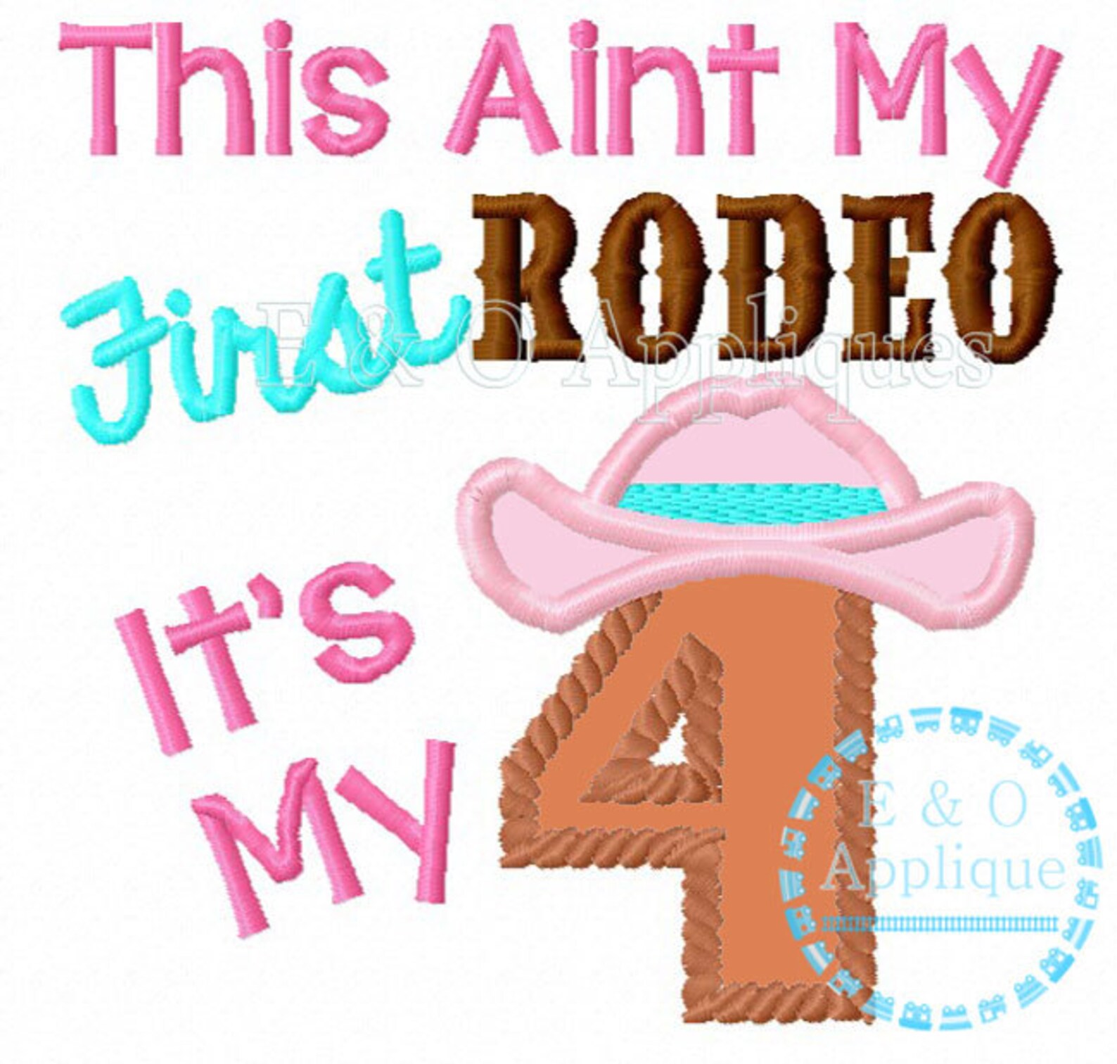 This Aint My First Rodeo It's My 4th Applique Cowboy | Etsy