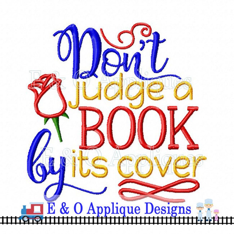 Don't Judge a Book by Its Cover Embroidery Design Beauty - Etsy